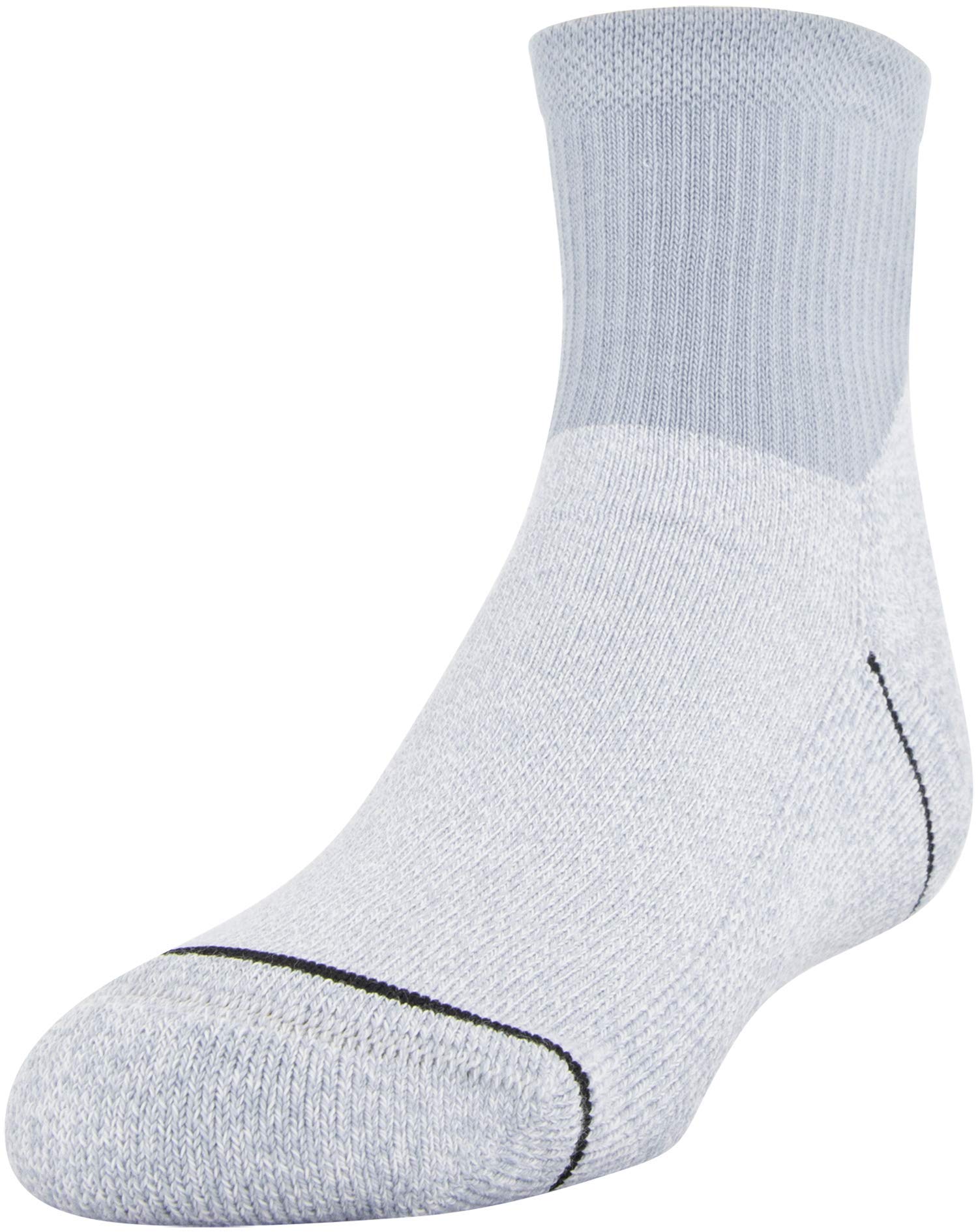 Under Armour Youth Phenom Quarter Socks, 3-Pairs , Mod Gray Assorted , Small