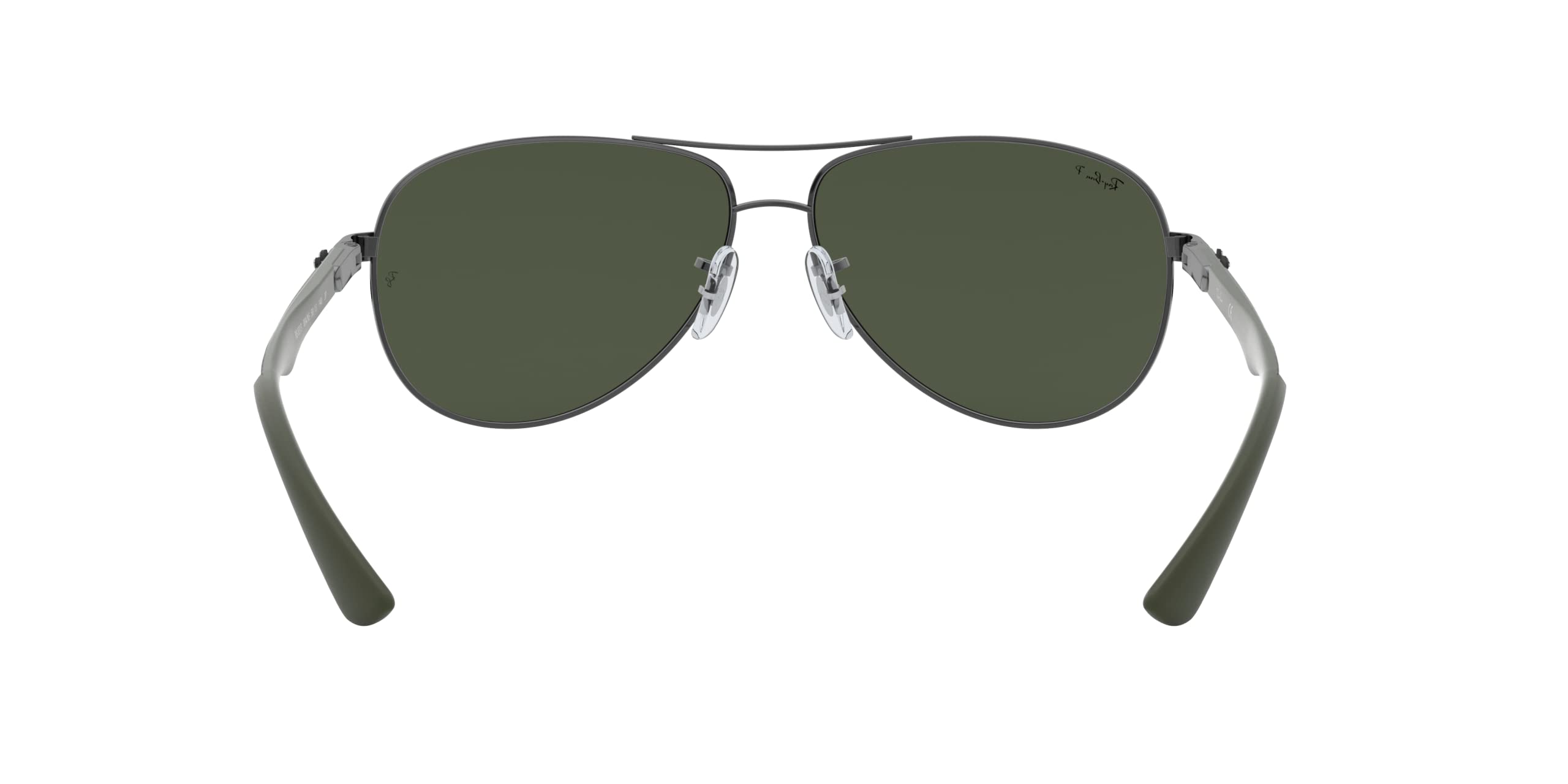Ray-Ban Men's RB8313 Carbon Fiber Aviator Sunglasses, Gunmetal/Polarized Dark Green, 58 mm
