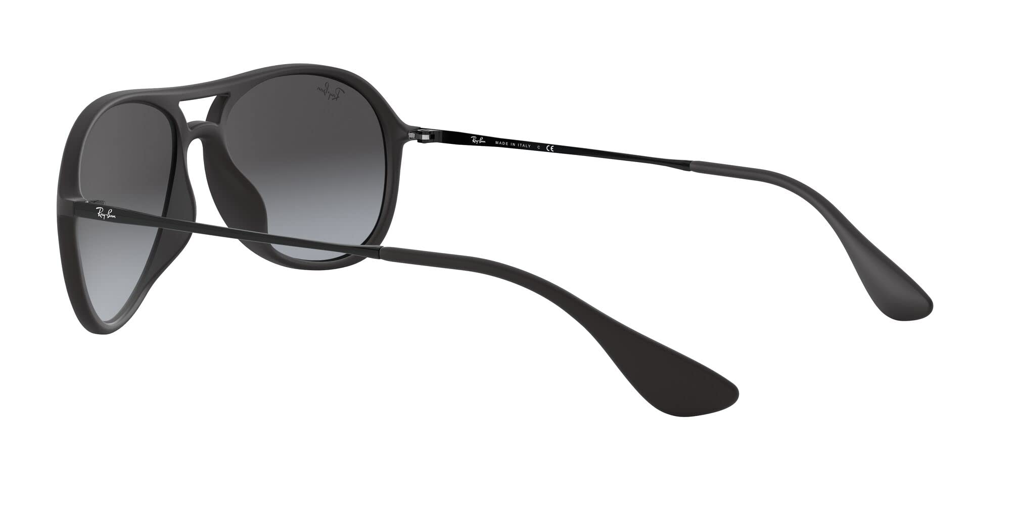 Ray-Ban Men's RB4201 Alex Square Sunglasses, Rubber Havana/Brown Gradient Dark Brown, 59 mm