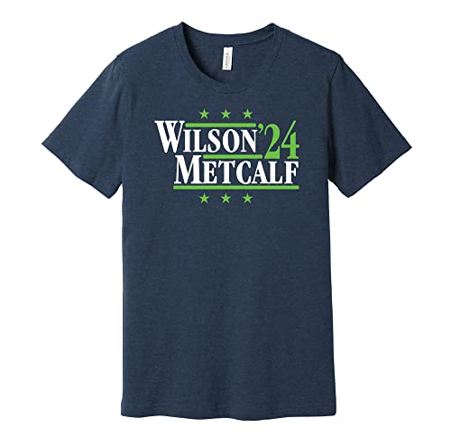 Wilson & Metcalf '24 - Political Campaign Parody Shirt - Navy - Large