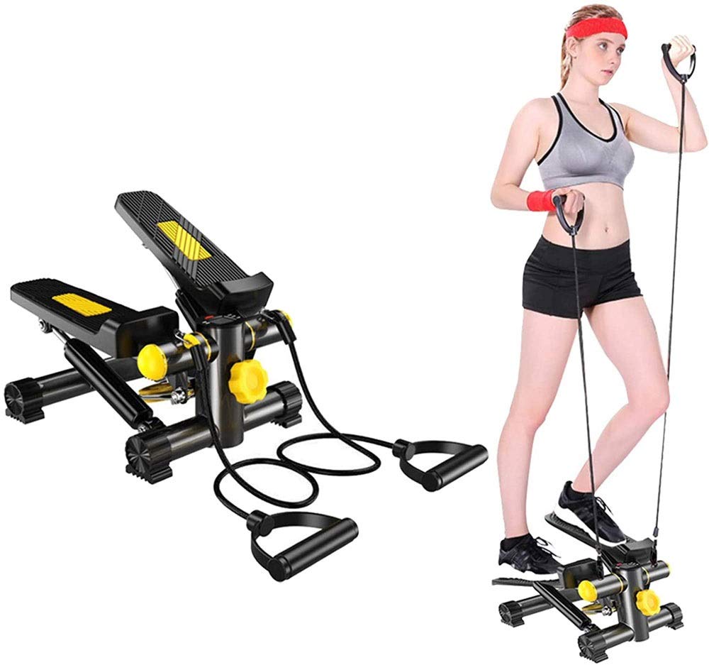 Stepper with Mini Fitness Equipment, Stepper with Resistance Band and LCD Display, Bicycle with Load Capacity of 300lbs, Mini Stepper with Resistance Band