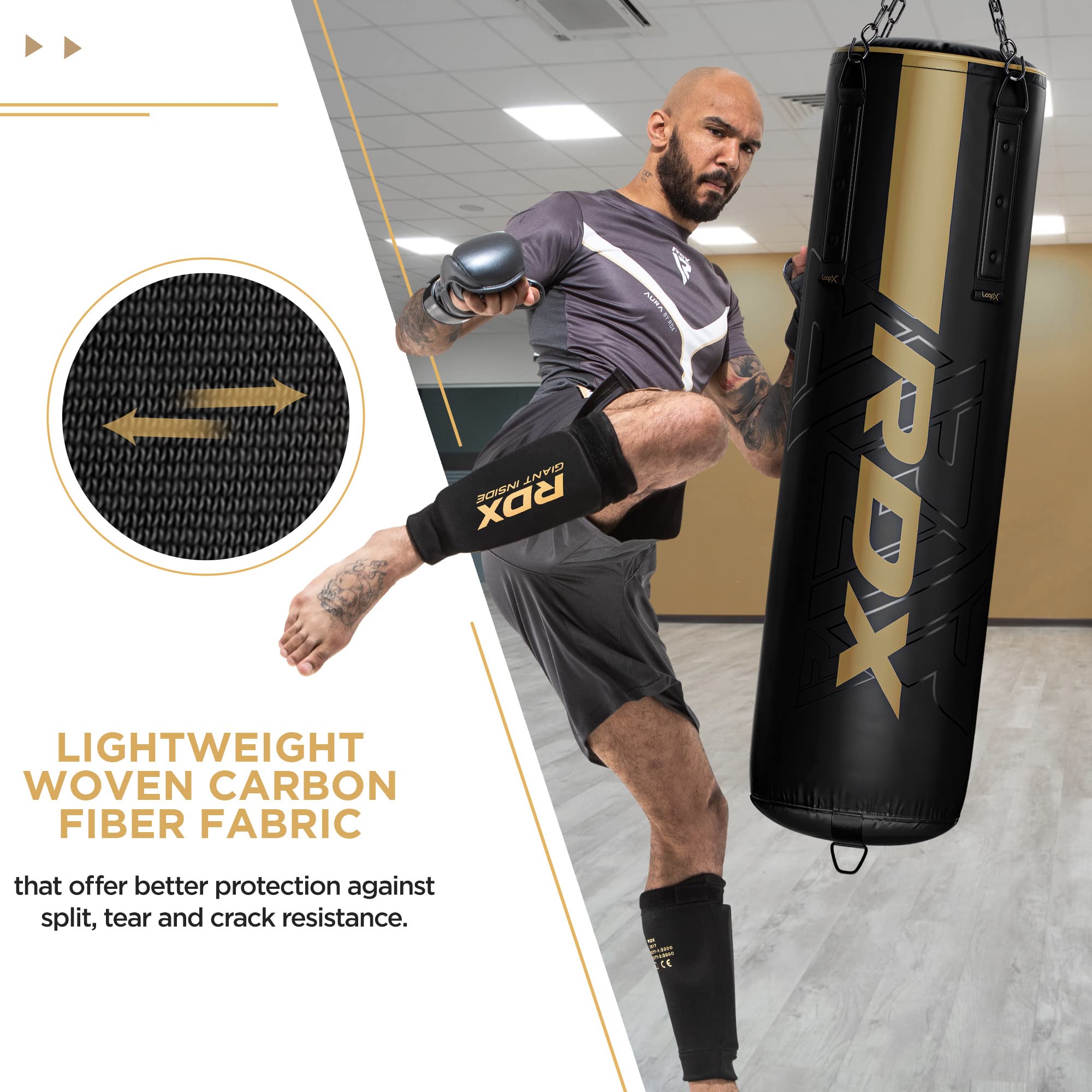 RDX Shin Guards for Muay Thai, Kickboxing, MMA Training and Sport, Approved by SATRA, Leg Protector Foam Pads for Martial Arts, Sparring, Protective Gear for BJJ and Boxing