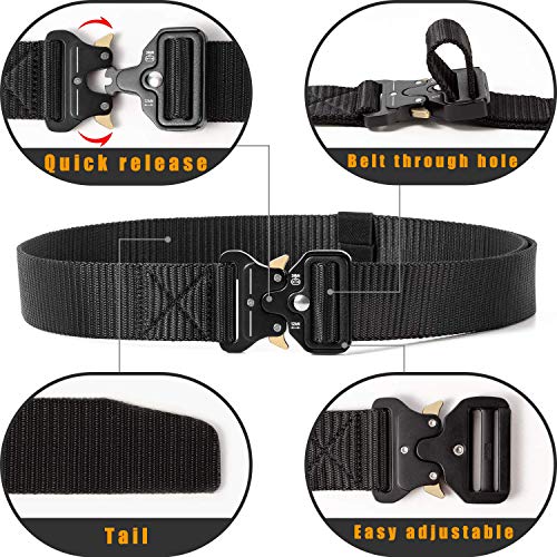 Xiclass Tactical Belt,Military Belts For Men, Durable Heavy Duty Nylon Belt With Quick Release Metal Buckle Work Belt 1.5 X 4 Ft, Blue