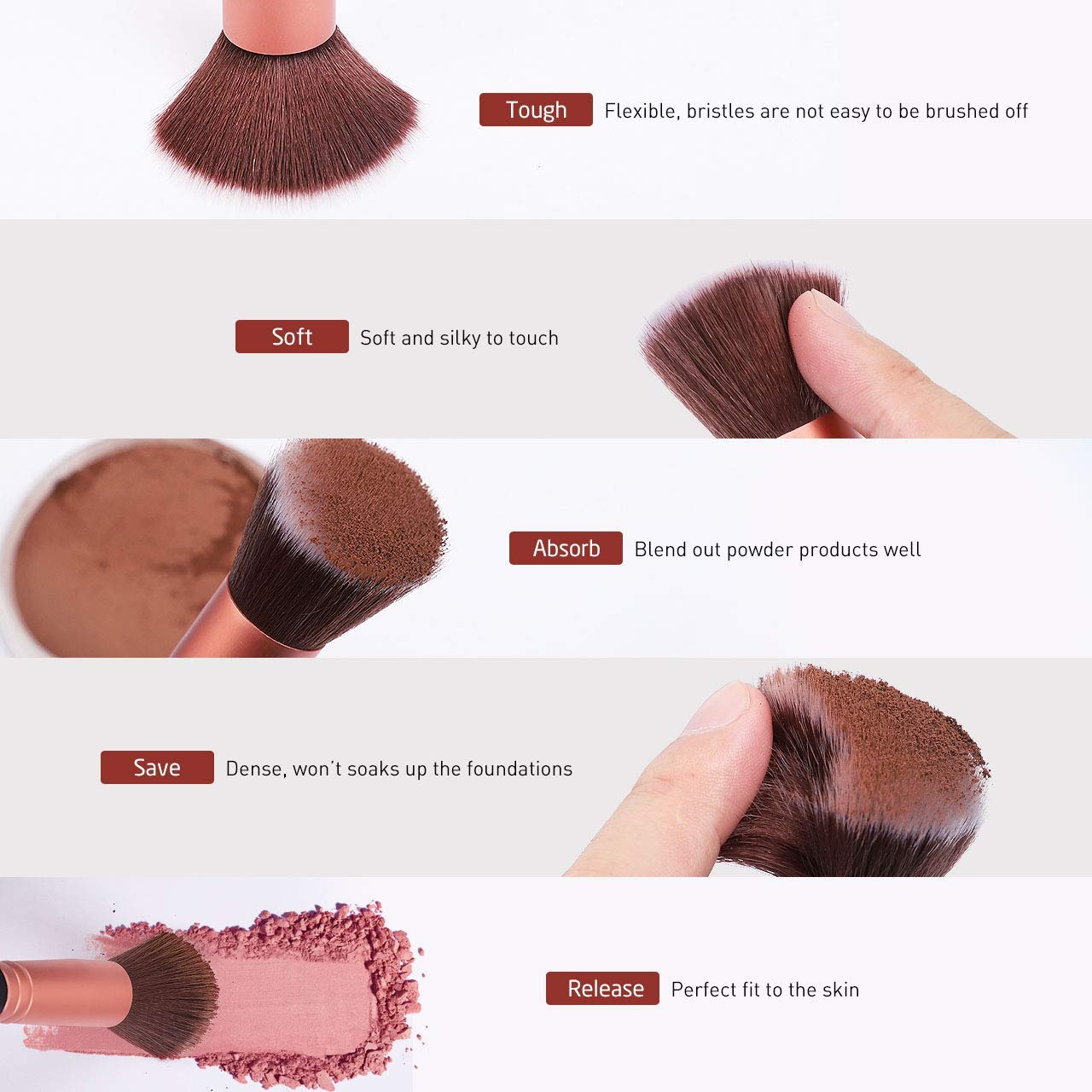 Syntus Makeup Brush Set 16 Makeup Brushes & 4 Blender Sponges & 1 Cleaning Pad Premium Synthetic Foundation Powder Kabuki Blush Concealer Eye Shadow Makeup Brush Kit, Black Golden