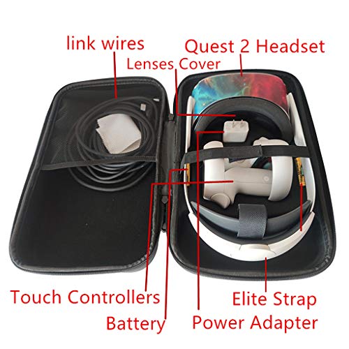 S-YUWEN Fashion Travel Protective Case for Oculus Quest 2 VR Gaming Headset,Protable Travel Carrying Case EVA Storage Bag for Oculus Quest 2,Protable Accessories for Oculus Quest 2 VR Headset