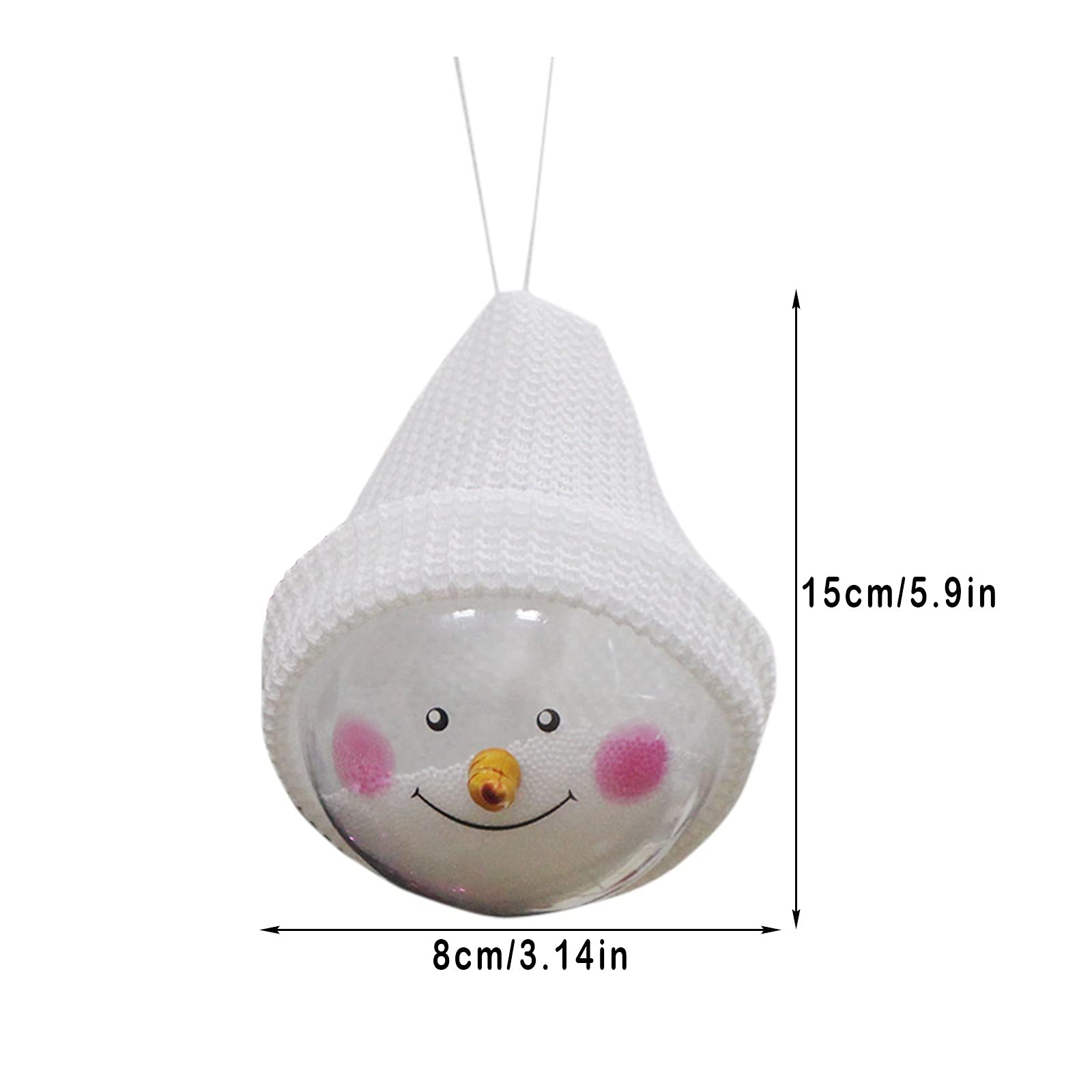 QAZIUY Christmas Ball Ornaments Shatterproof Christmas Tree Decorations Christmas Creative Decoration Snowman Children Plastic Christmas Ball for Tree Decor Xmas Party