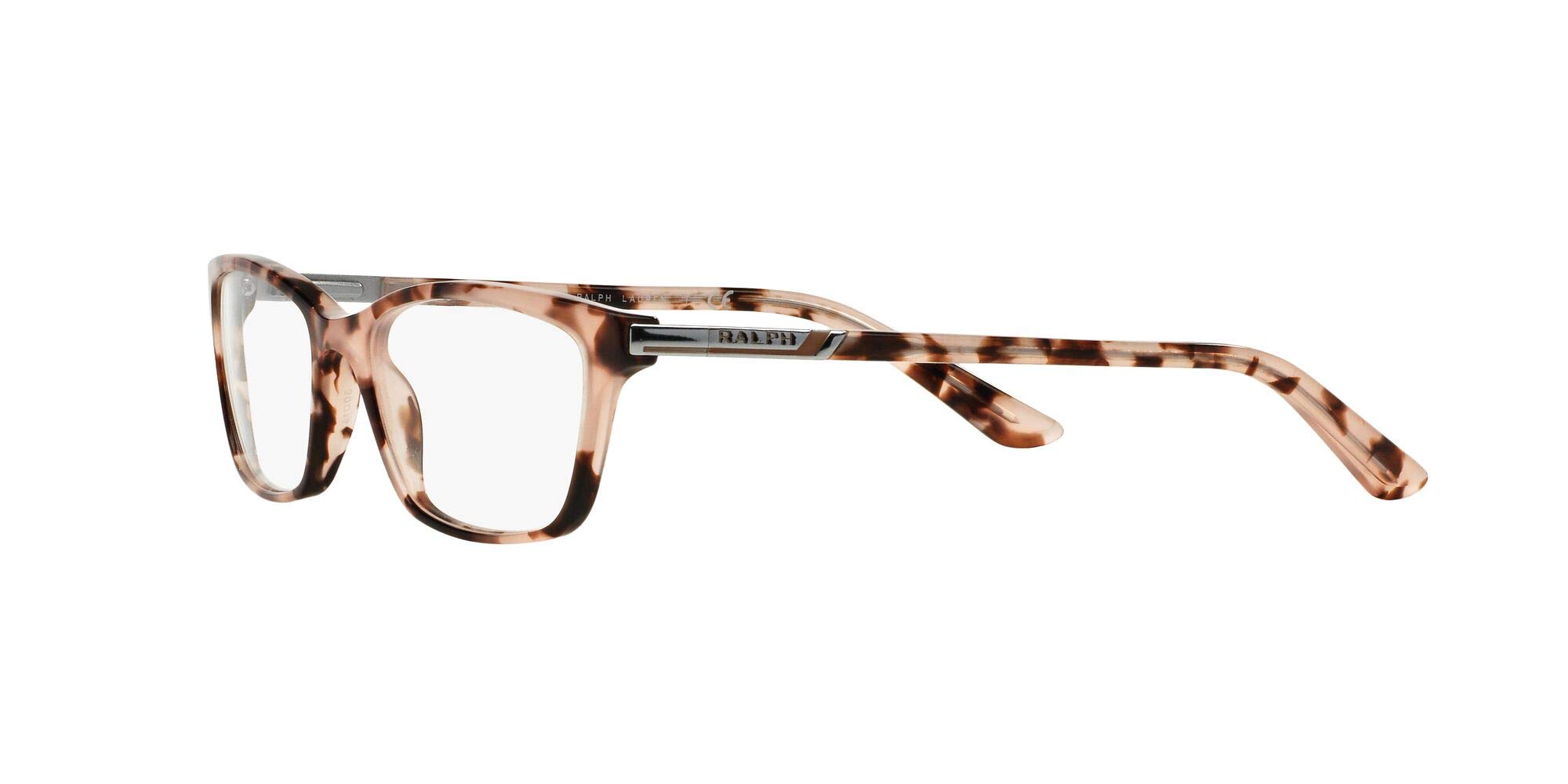 Ralph by Ralph Lauren Women's RA7044 Cat Eye Prescription Eyewear Frames, Shiny Light Pink Tortoise/Demo Lens, 52 mm
