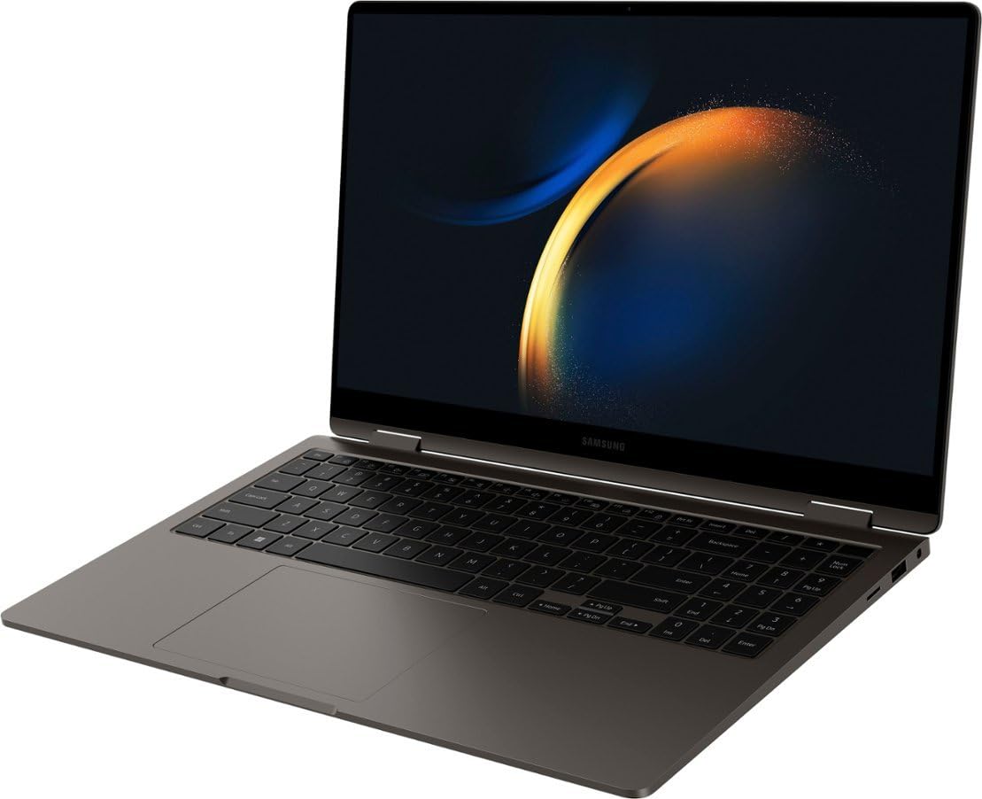 Samsung Galaxy Book3 360 2-in-1 Laptop 15.6"" FHD AMOLED Touchscreen 13th Gen Intel 12-Core i7-1360P 16GB RAM 2TB SSD Backlit Fingerprint Thunderbolt Fast Charging Long Battery Life Win11 Gray, Black