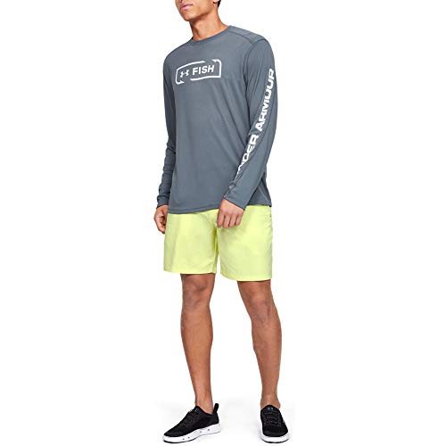 Under Armour Men's Fish Hunter 8-inch Shorts, Neo Yellow (730)/Pitch Gray, 44