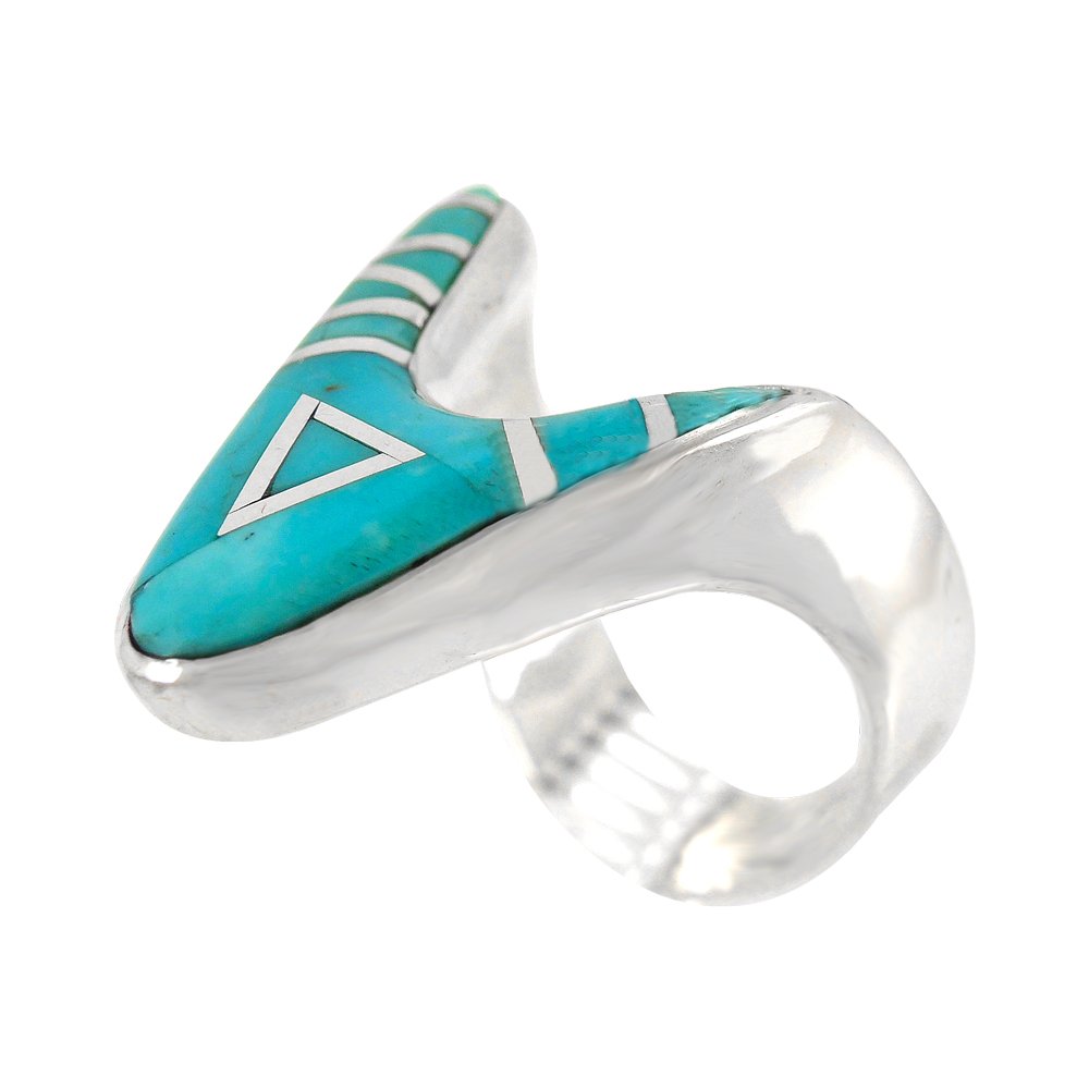 Turquoise Ring Sterling Silver 925 Genuine Gemstones Size 6 to 11 (Turquoise) (9)