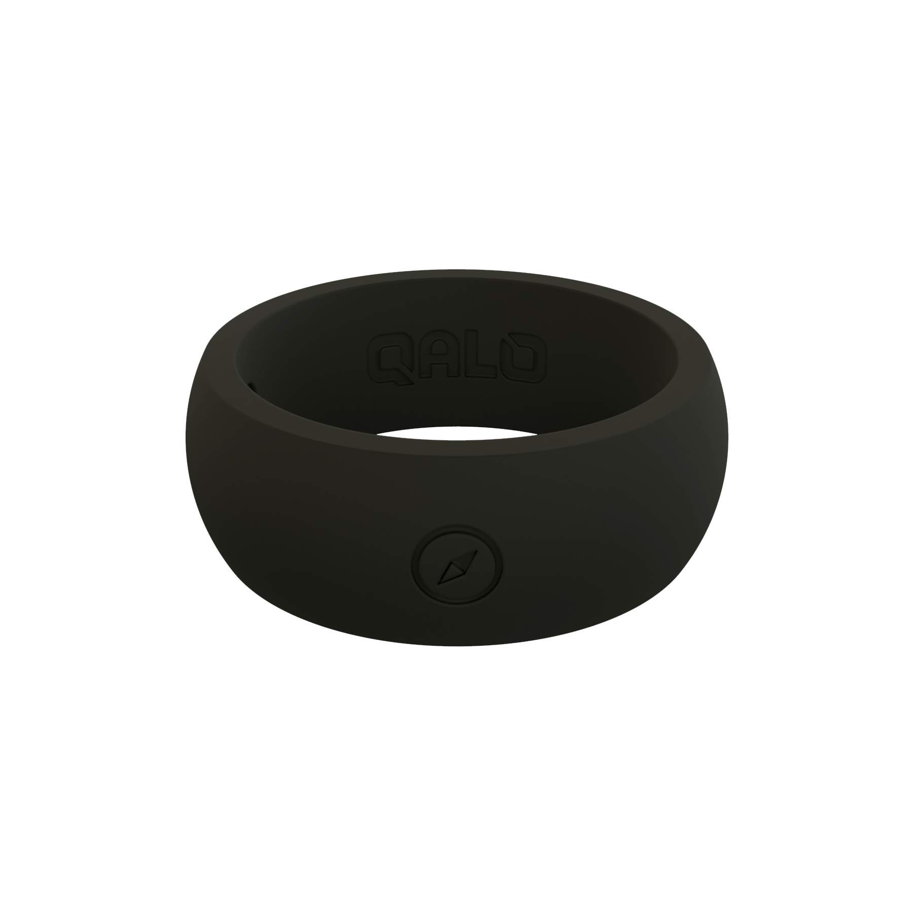 QALO Men's Classic Rubber Silicone Ring, Rubber Wedding Band, Breathable, Durable Rubber Wedding Ring for Men, 8.5mm Wide 2.5mm Thick, Black, Size 11