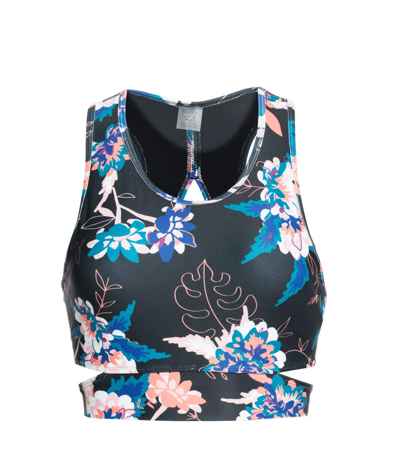 Roxy Women's Where to Start Sports Bra, True Black Vallay, XL