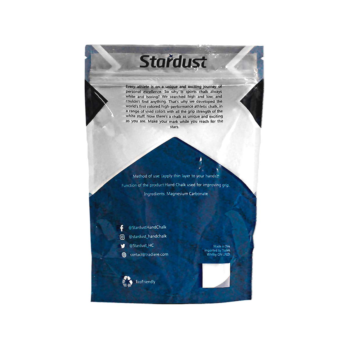 Stardust Hand Chalk 2.5oz Fine Powder| Made from Magnesium Carbonate Best for Rock Climbing, Gymnastics, Power Lifting, Crossfit and Pole Dancing Hand Chalk (Purple)