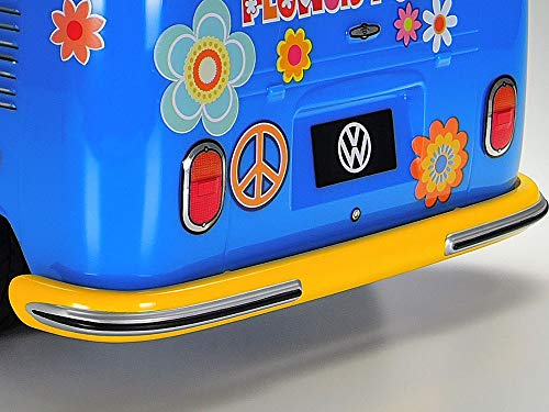 Tamiya 47453 Volkswagen 1:10 VW Bus Type 2 T1 Flower Paint, Remote Controlled Car, RC Vehicle, Building, Assembly Kit Model