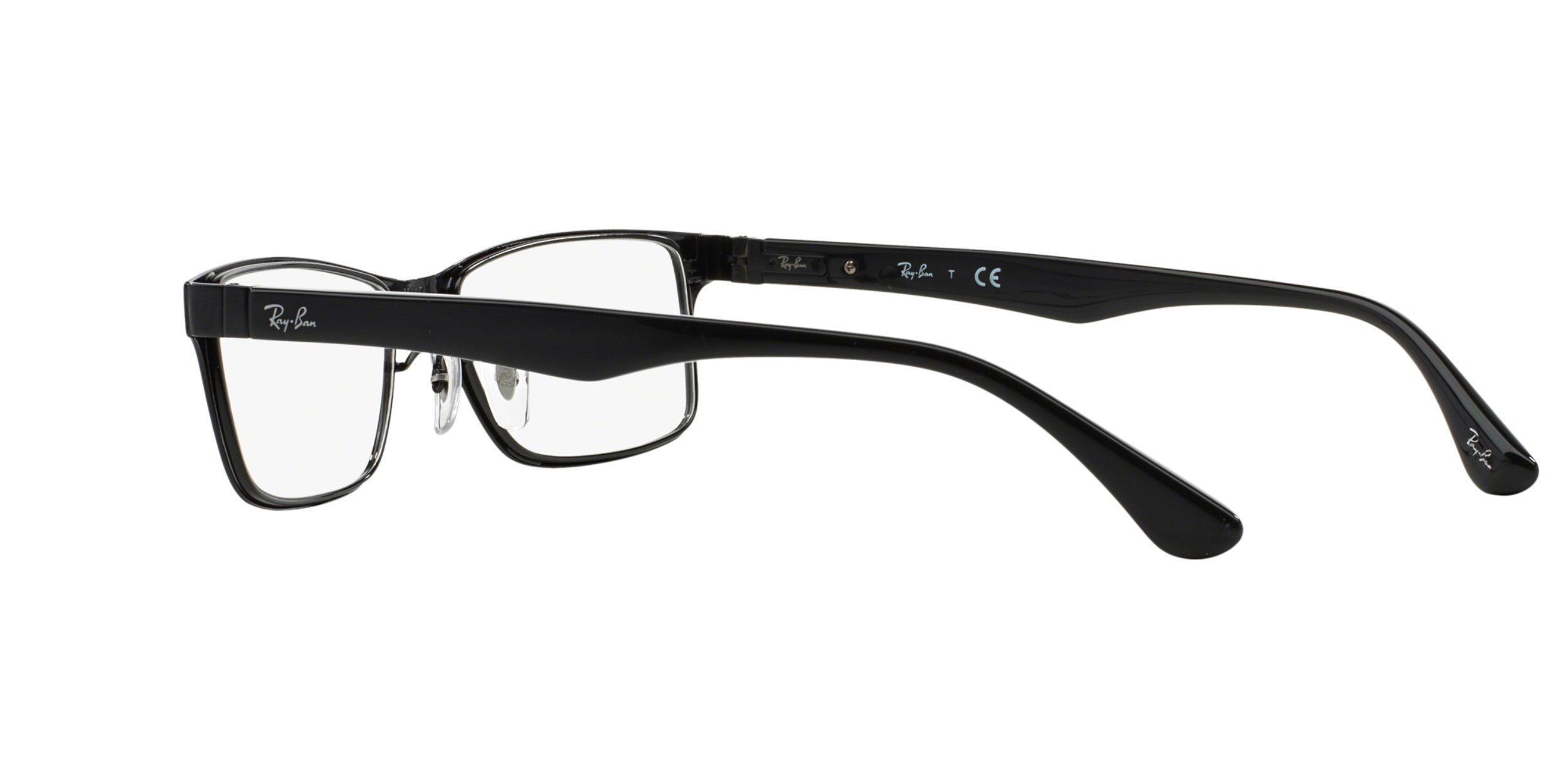 Ray-Ban RX6238 Square Prescription Eyeglass Frames, Black/Demo Lens, 55 mm