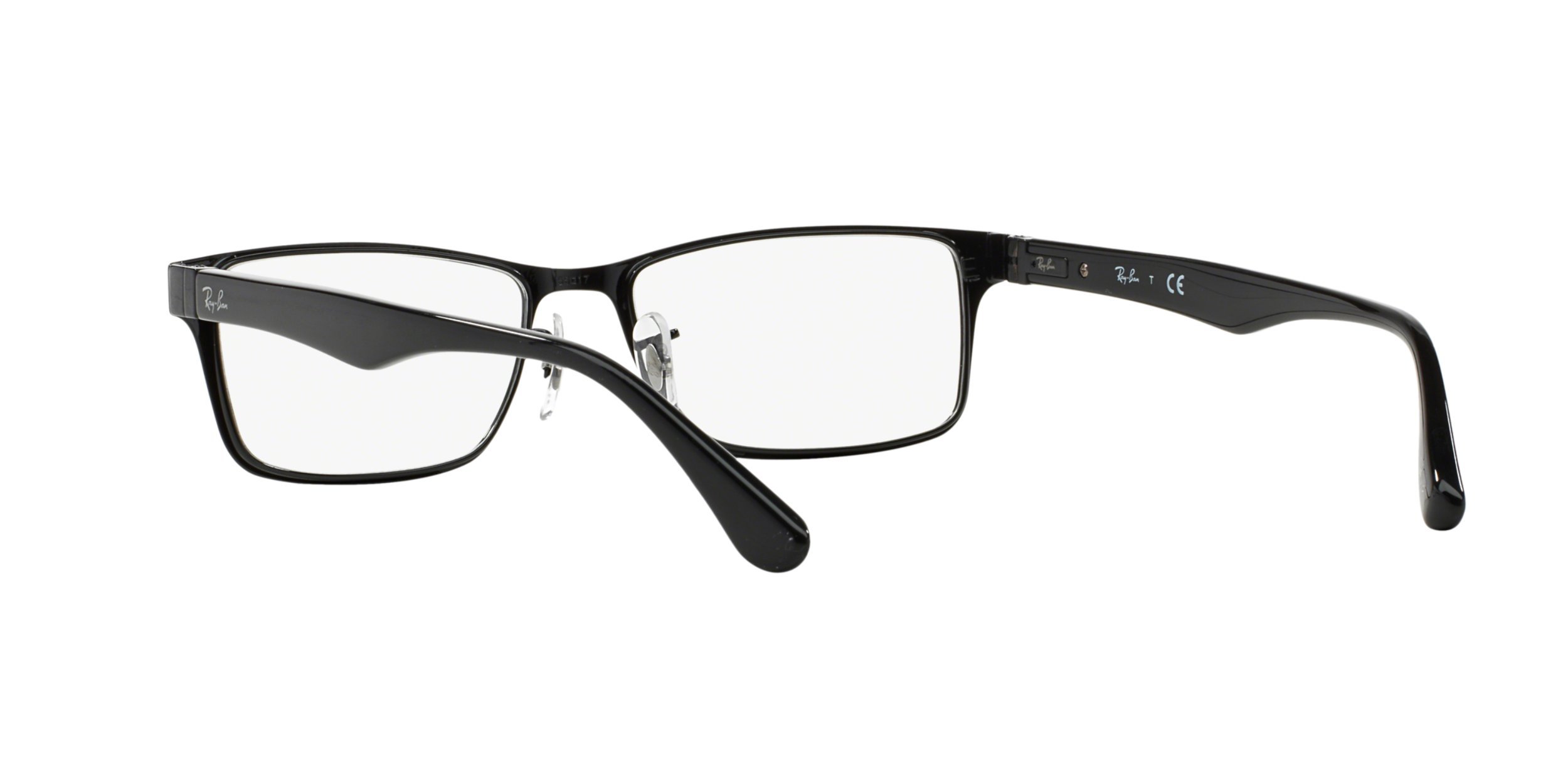 Ray-Ban RX6238 Square Prescription Eyeglass Frames, Black/Demo Lens, 55 mm