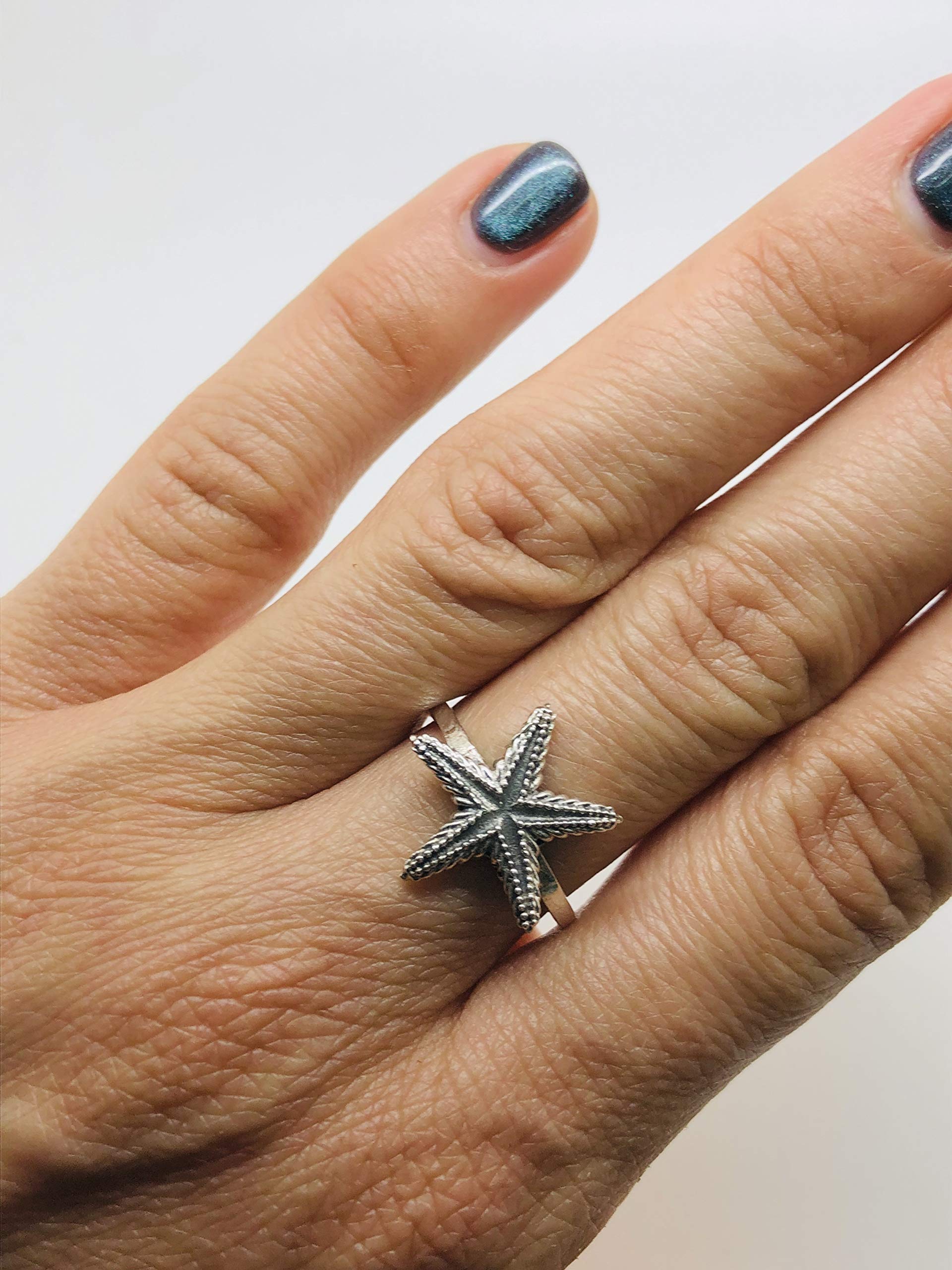 Starfish Ring 925 Sterling Silver Vintage Boho Chic Animal Sea Jewelry (8)
