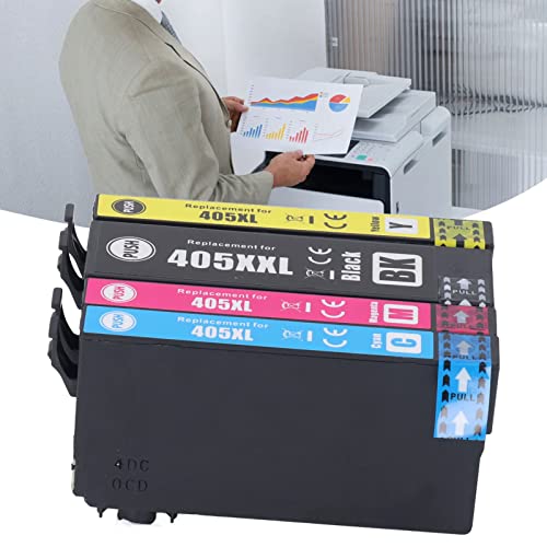 YEmirth 4PCS Ink Cartridge Smooth Output BK C M Y Printer Ink Cartridge Set for Workforce Pro WF 3820DWF