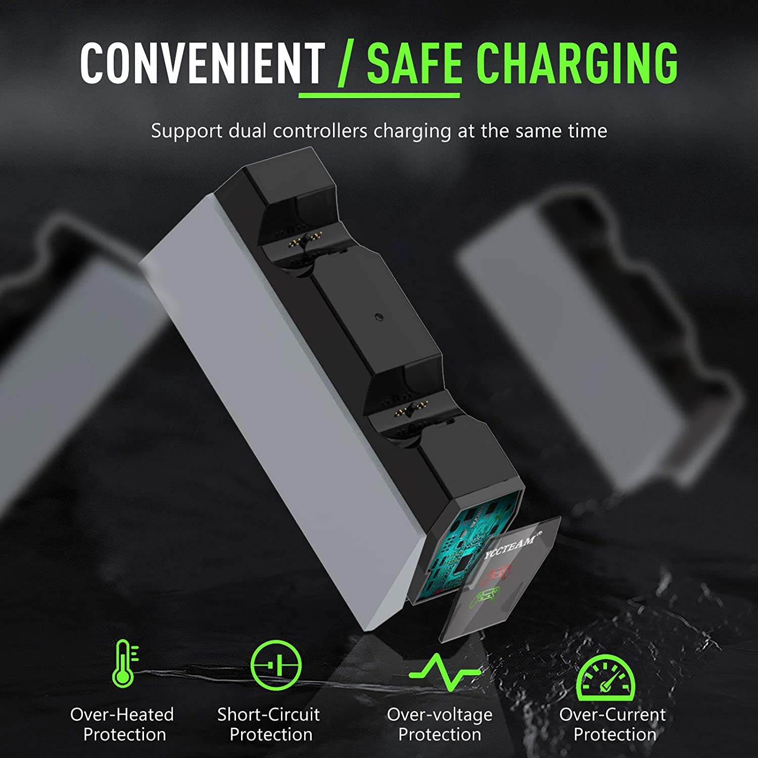 YAEYE PS5 Controller Charger, Docking Station for PS5 Dual Charger PS5 Controller, Fast Charging Dock Station with LED Indicators
