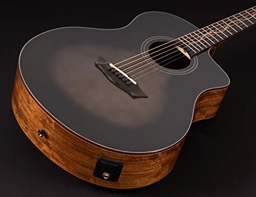 Washburn Bella Tono 6 String Acoustic-Electric Guitar, Right, Gloss Charcoal Burst (BTS9VCECH-D)