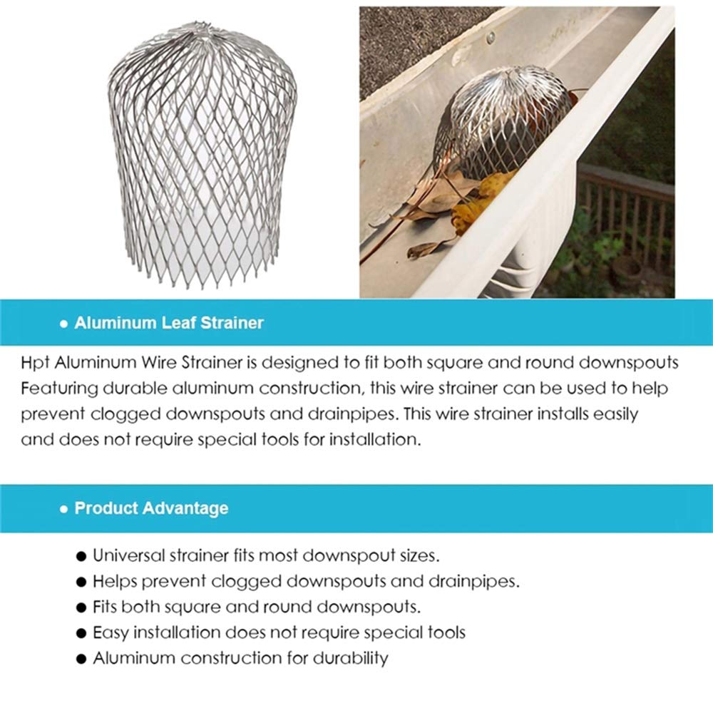 Roof Gutter Guard Filters Expand Aluminum Filter Strainer Stops Blockage Leaf Drains Debris Drain Net Cover(4pcs)