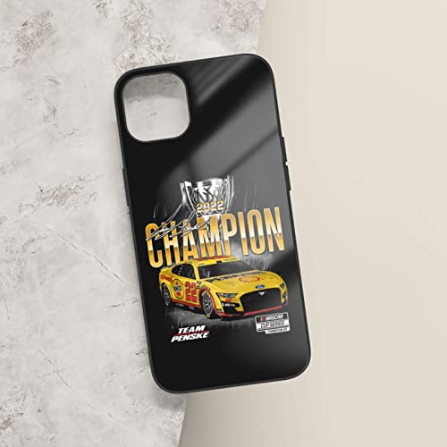 RATRIG Joey Logano 22 Compatible with iPhone 14/Plus Glass Case Bumper Protective Slim Shatterproof Shockproof Scratch Resistant Not Yellowing