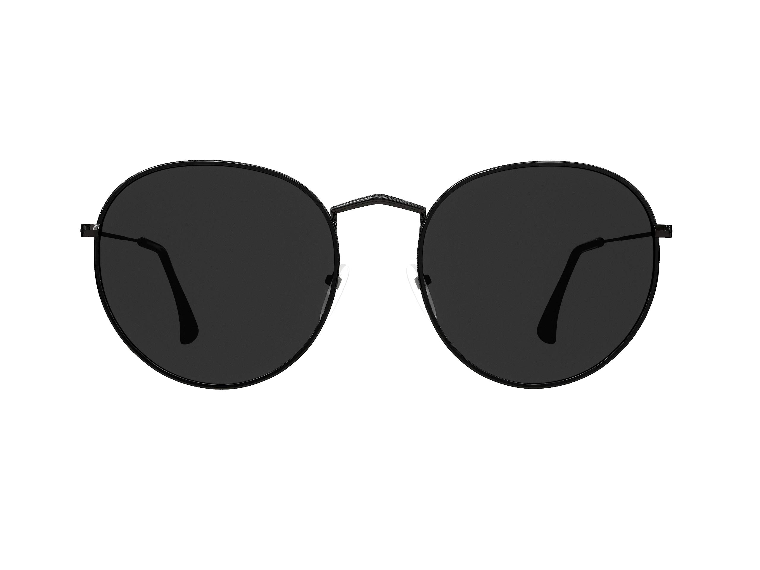 Tantino Small Square Round Trendy Men Women Polygon Sunglasses (Black Round + Gold Polygon, UV400)