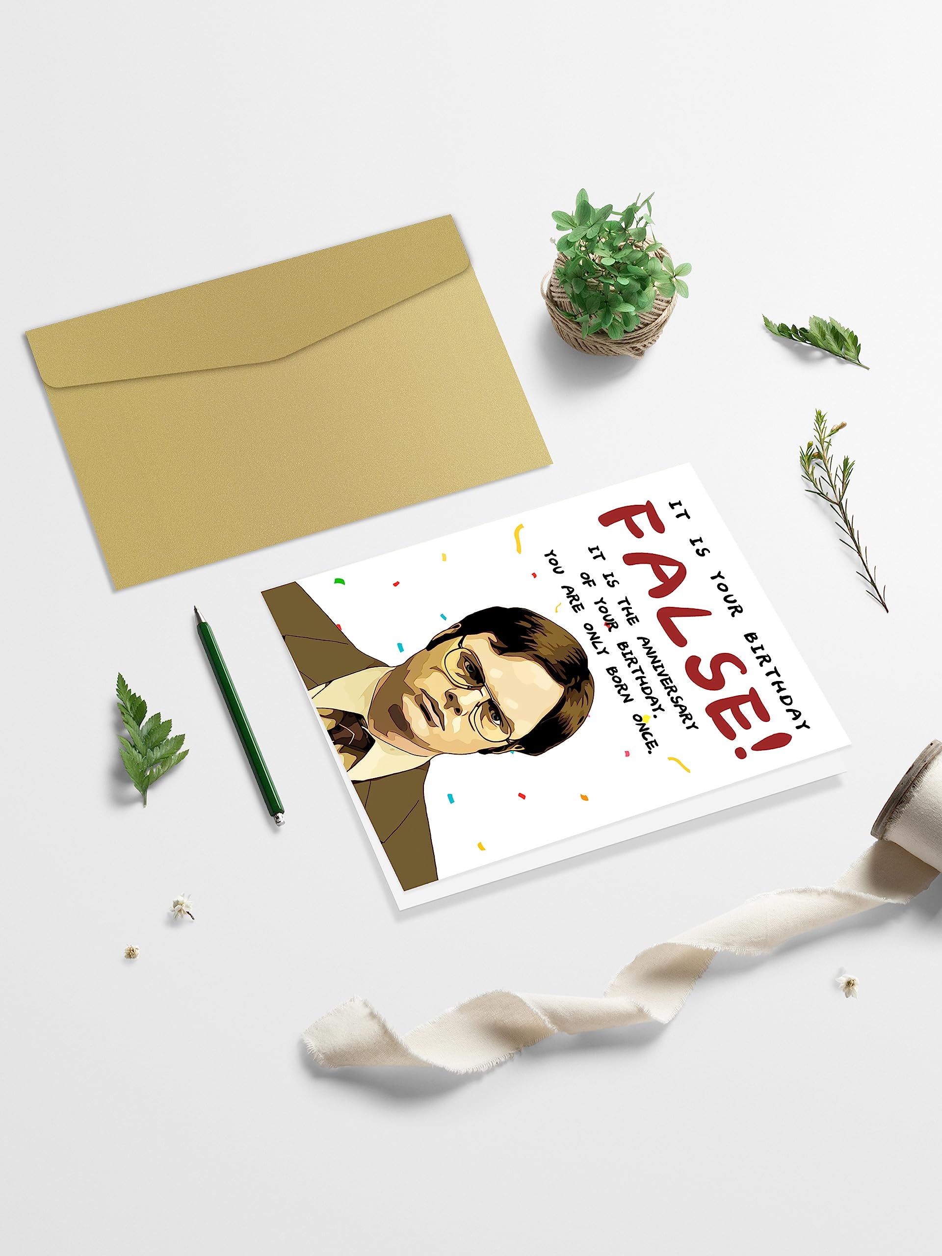 Qiyepbro Dwight Schrute Office Birthday Card for Men