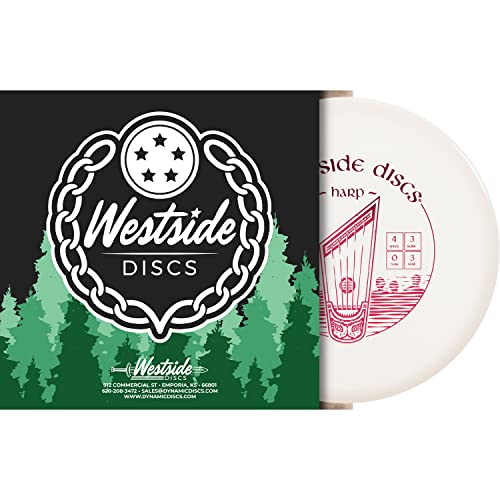Westside Discs VIP Harp Disc Golf Putter | Overstable Frisbee Golf Putt and Approach Disc | Stamp Colors Will Vary (White)