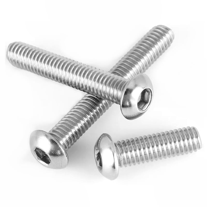 RAKTDA Hexagon Socket Screws 10pcs 201 Stainless Steel Round Head Hexagon Socket Screws pan Head Screws (Size : M5*12)