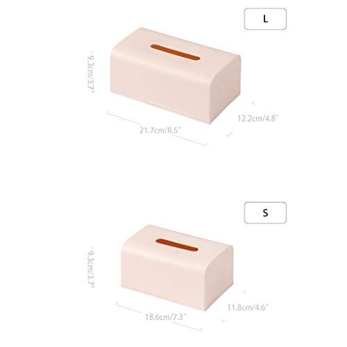 QIAOLI Tissue Dispenser Home Desktop Tissue Box Holder Simple Arc Plastic Rectangular Living Room Dining Room Bedroom Office Paper Storage Box Tissue Box (Color : White, Size : S)