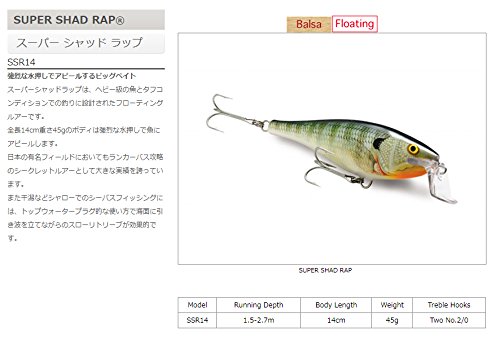 Rapala Super Shad Rap 14 Live Smallmouth Bass
