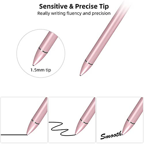 Stylus Pens for Touch Screens, Fine Point Stylist Pen Pencil Compatible with iPhone iPad Pro Air Mini and Other Tablets (Rose Gold)