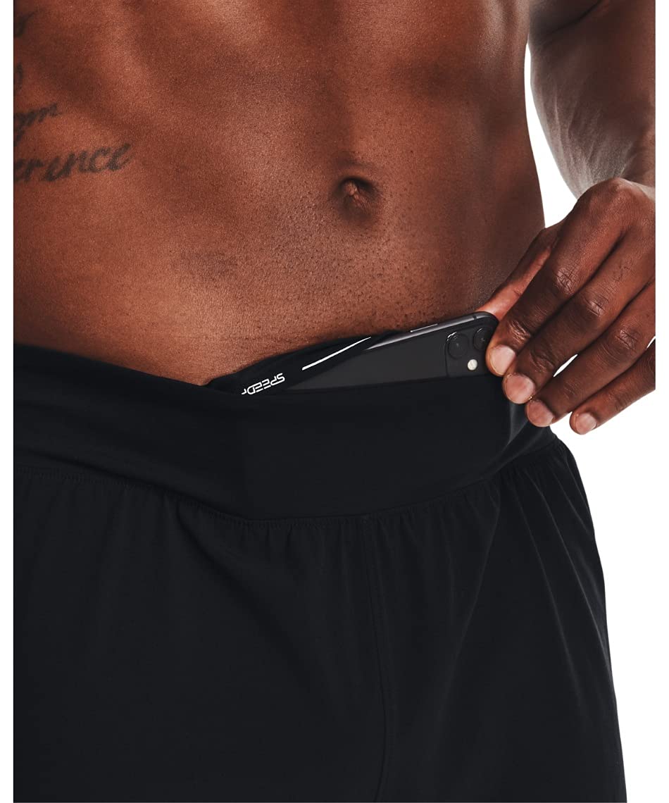 Under Armour Men's SpeedPocket 7-Inch Shorts, Black (001)/Reflective, Medium