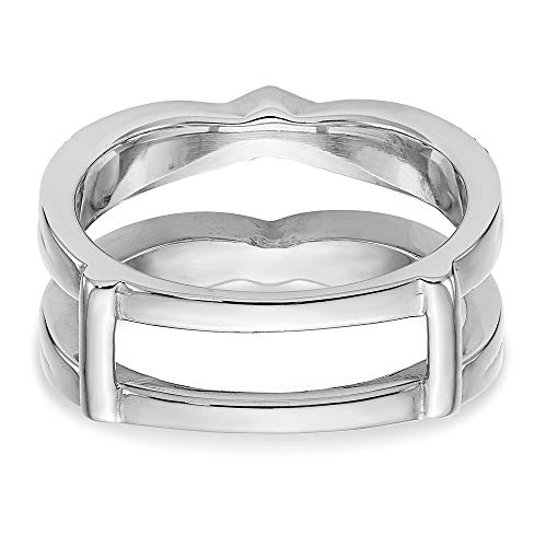 Solid 14K White Gold Engagement Wedding Ring Diamond Guard Size 7 (.498 cttw.)