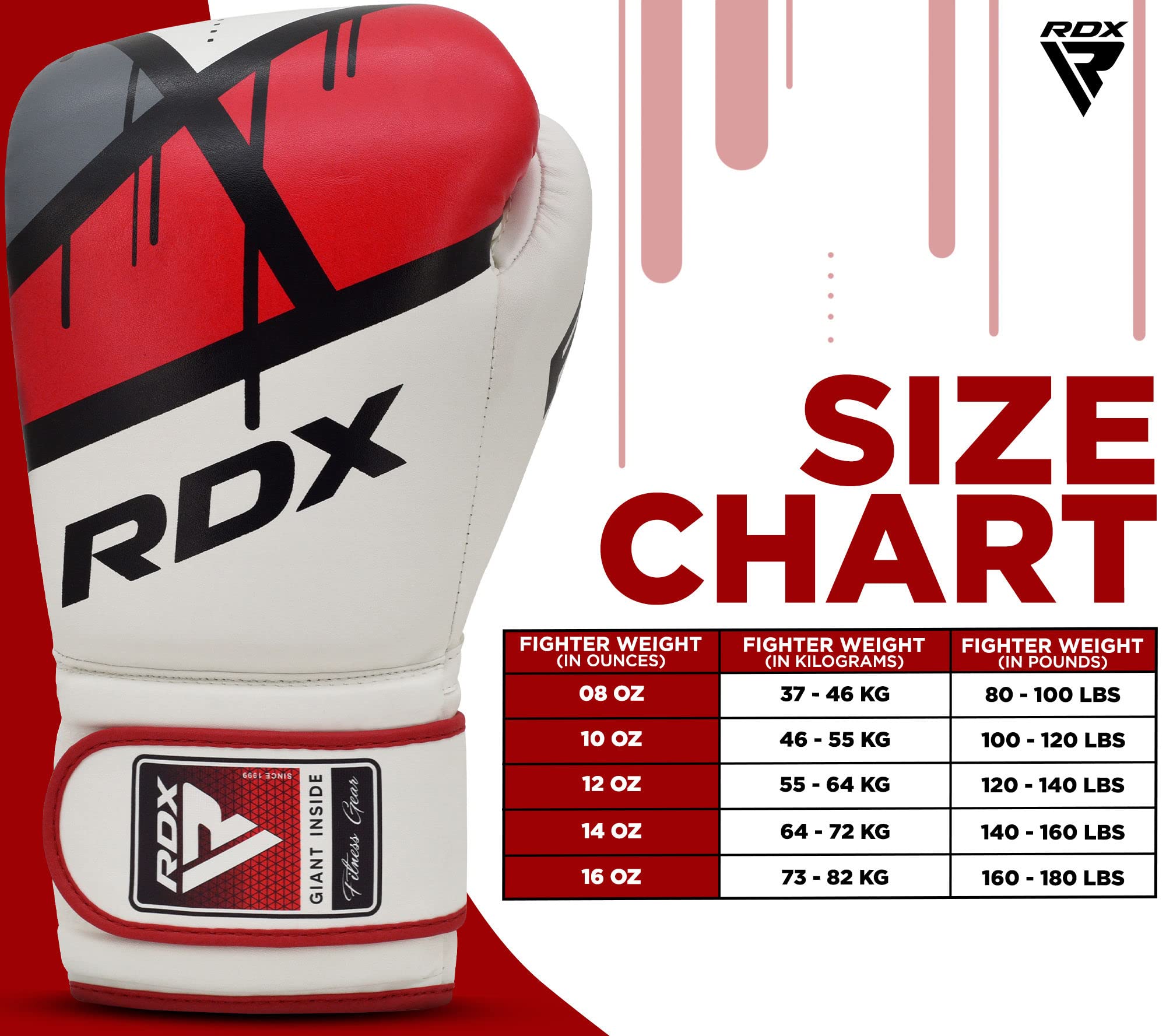 RDX Boxing Gloves EGO, Sparring Muay Thai Kickboxing MMA Heavy Training Mitts, Maya Hide Leather, Ventilated, Long Support, Punching Bag Workout Pads, Men Women Adult 8 10 12 14 16 oz