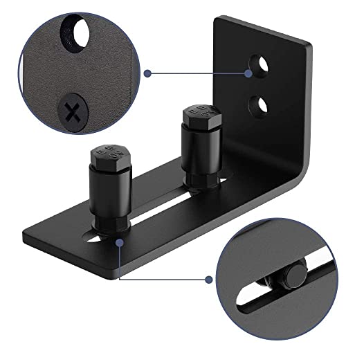 WINSOON 6FT Antique Single Sliding Barn Door Hardware Track Kit with 1 Pcs Barn Door Floor Guide Wall Mount Set
