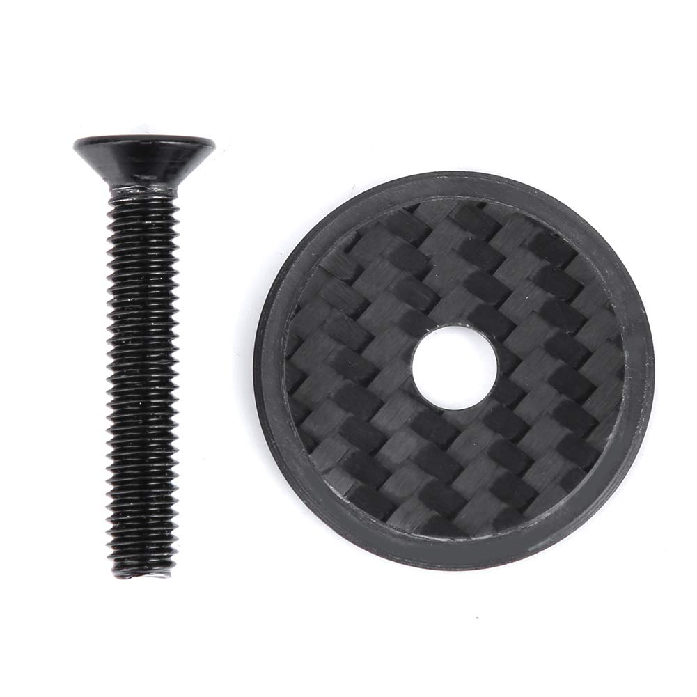Ueohitsct Carbon Fiber Bicycle Stem Headset Top Cap with Screw for Mountain Bike
