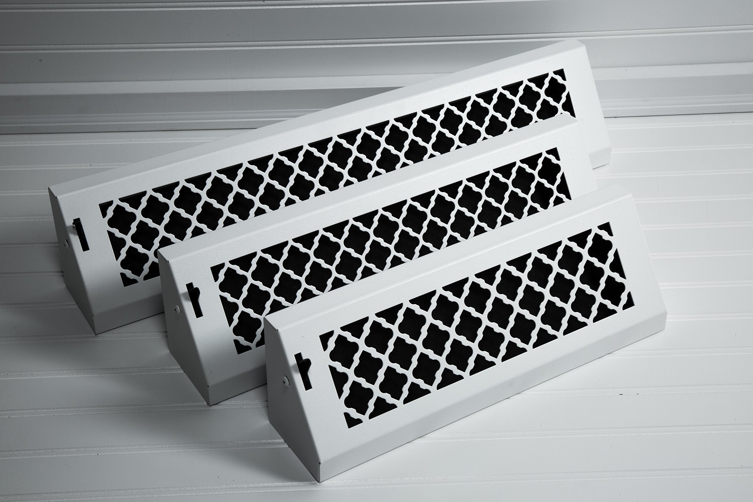 SteelCrest BTU15BBSWH Bronze Series Designer Baseboard Vent with Air-Volume Damper, White