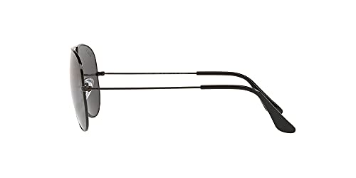 Ray-Ban RB3025 Classic Aviator Sunglasses, Black/Polarized Black, 58 mm
