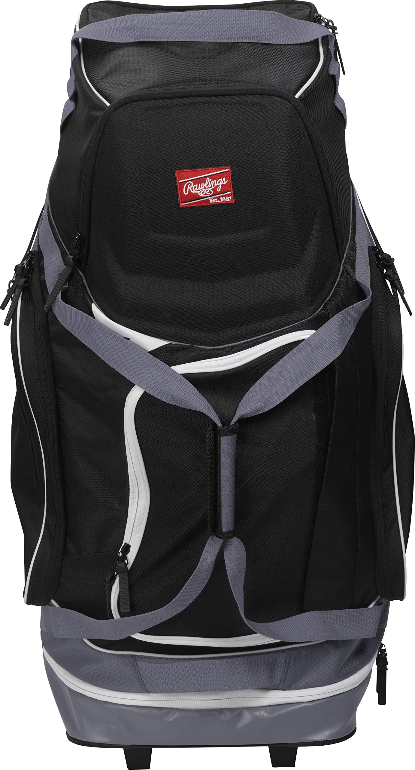 Rawlings | R1502 Wheeled Catcher's Bag | Baseball/Softball | Black
