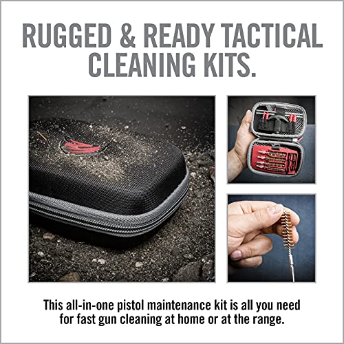 Real Avid Handgun Cleaning Kit: All in One 13 Piece Pistol Cleaning Kit With Cleaning Rod, Bore Brushes, Gun Cleaning Jags & Gun Cleaning Patches For .22 .357 9MM .38 .40 .44 & .45 Caliber Handguns