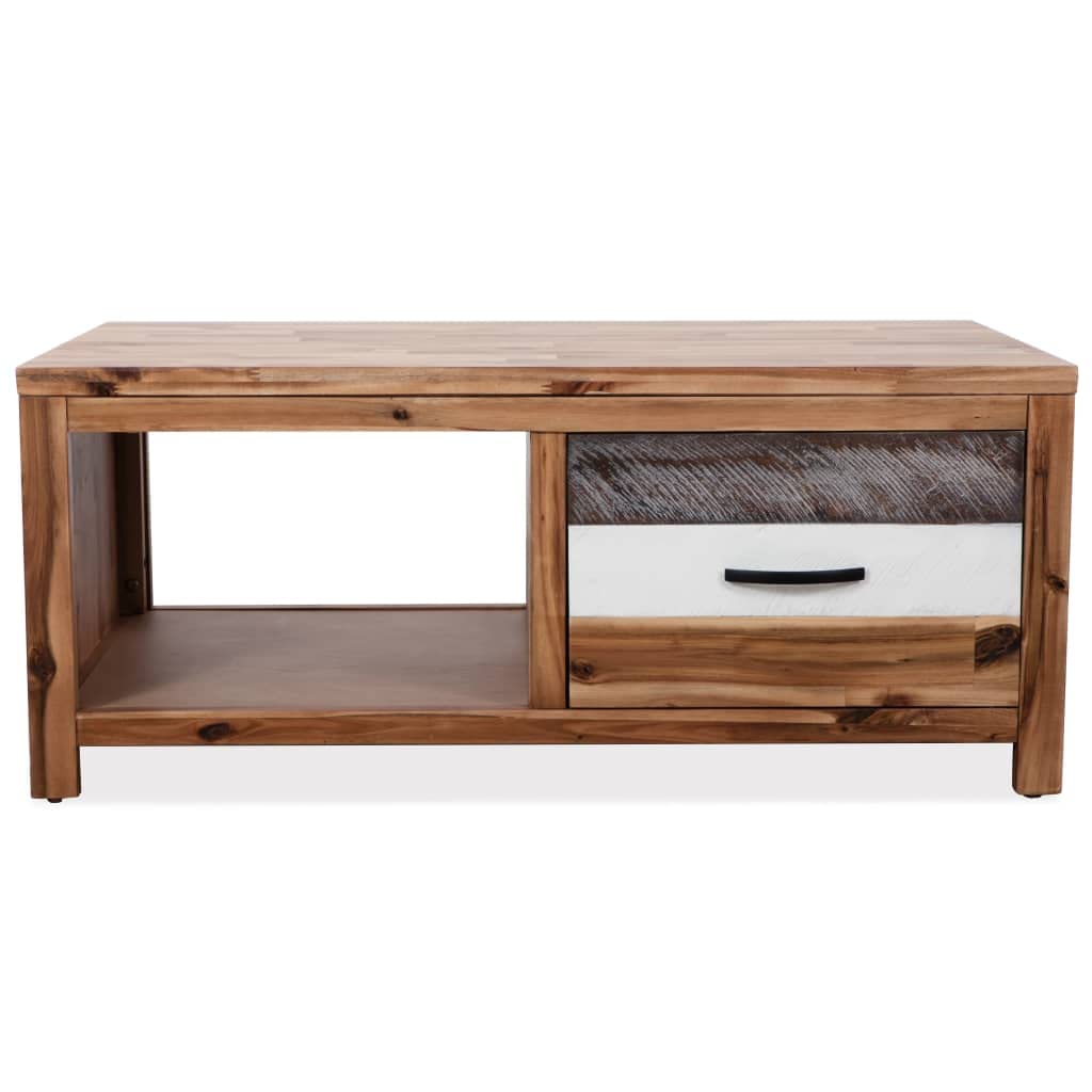 QJBSAVVA Coffee Table Solid Acacia Wood 35.4"x19.7"x14.8",Entrance Table Tray Tables Center Table Low Table Suitable for Meeting Rooms, Reception Rooms, Offices