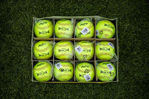 Rawlings | Official DREAM SEAM Fastpitch Softballs | 12" USA / ASA NFHS | C12RYLAH | 12 Count