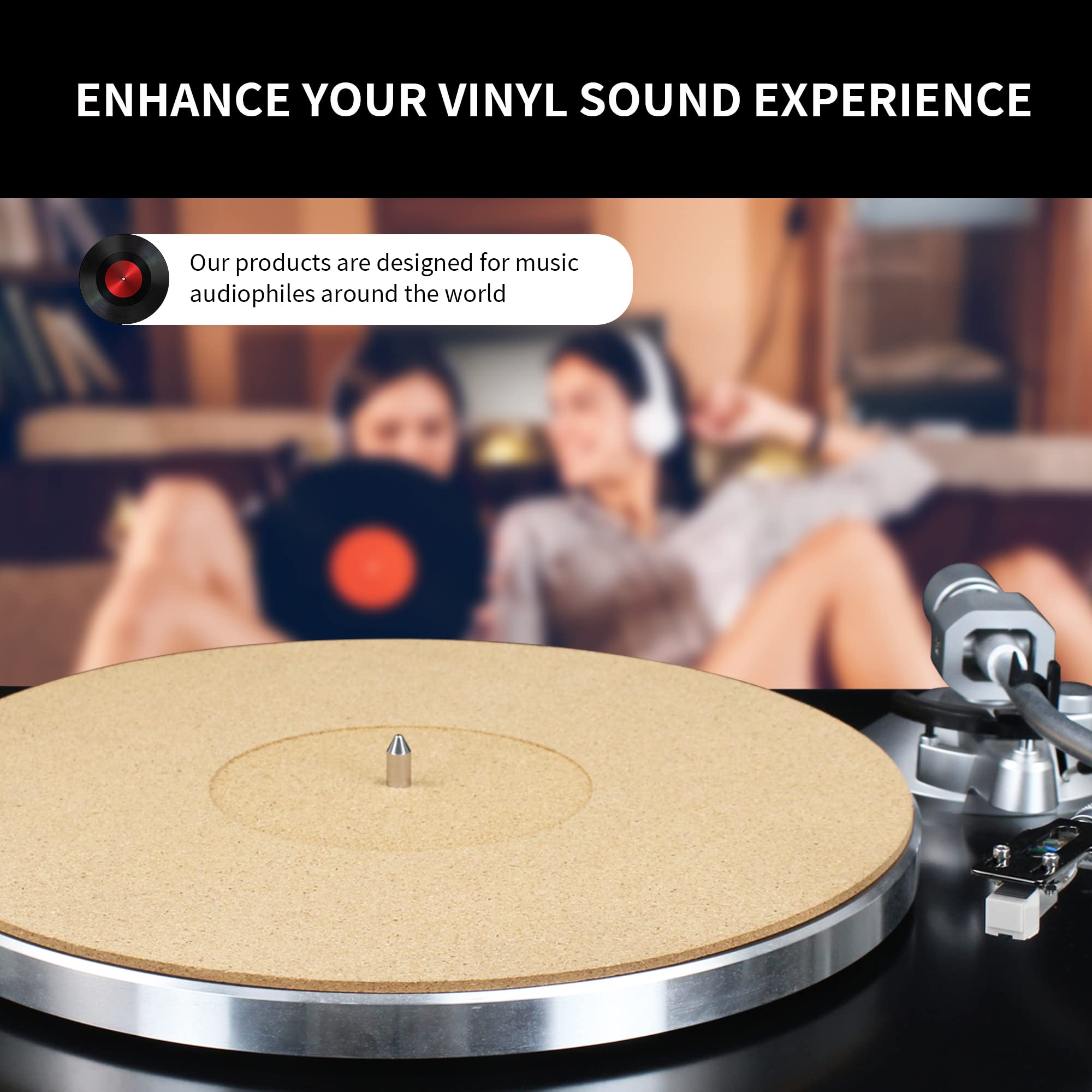 Record Master Vinyl slipmat,3mm Anti-Static Cork Turntable Slipmat,Record Player Mat