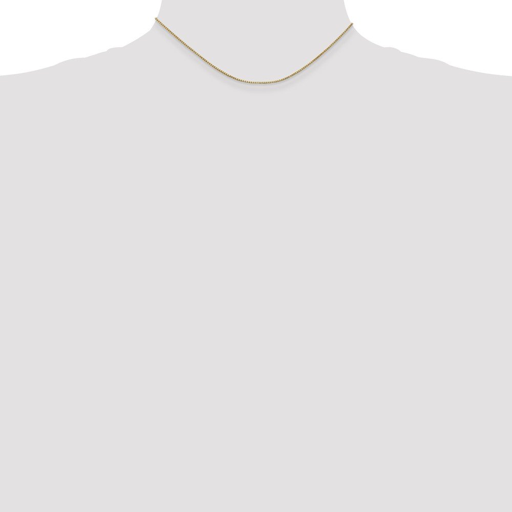 Solid 14k Yellow Gold 1mm Box Chain Necklace - with Secure Lobster Lock Clasp 14"