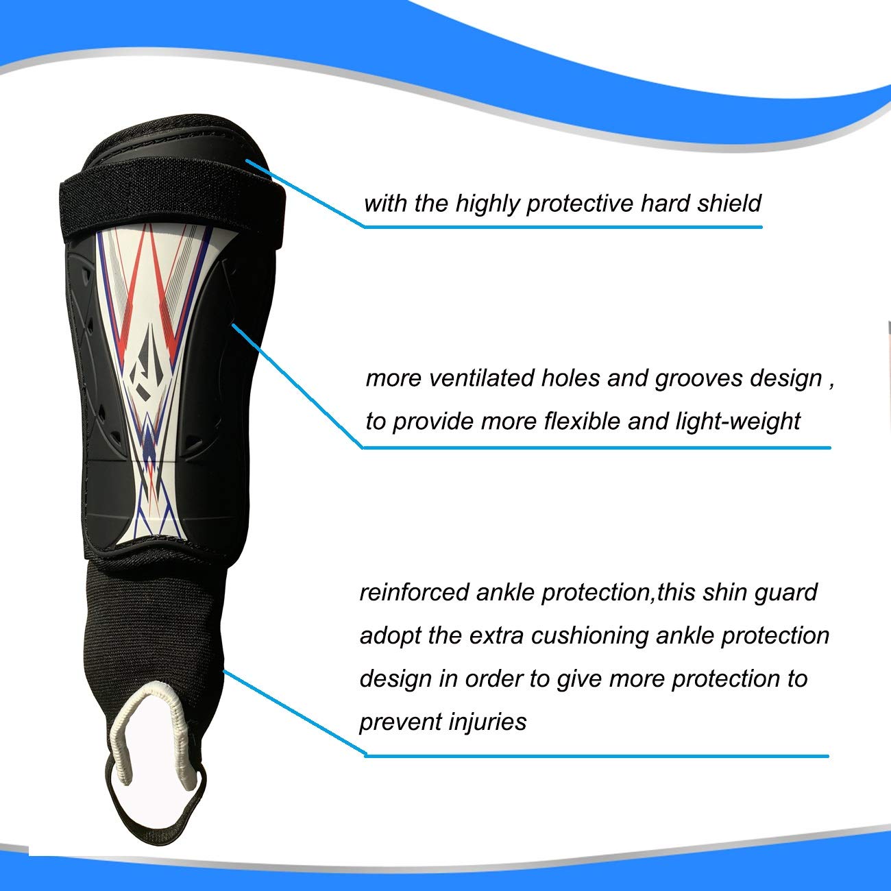 Soccer Football shin Guards with Low-Profile Flexible Super Protection,Great for Adult,Youth, Junior,Size Large