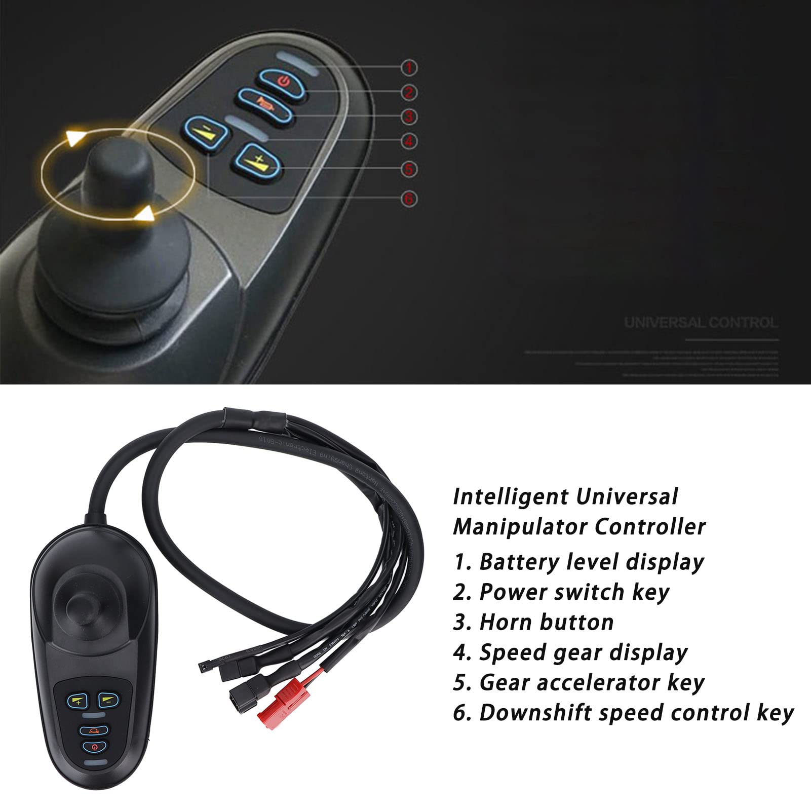 YUYTE Electric Wheelchair Joystick Controller, Universal Direction Controller Without Electromagnetic Brake, for Intelligent Robot, Amusement Equipment, Music Bar Car and Monitoring