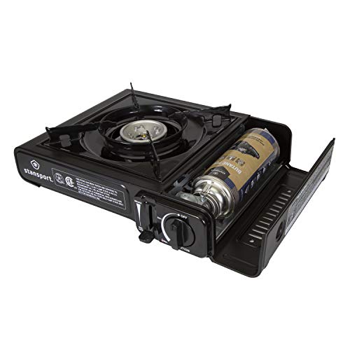 Stansport Portable Outdoor Butane Stove, Black, 13.38" L x 10.82" W x 4.33" H