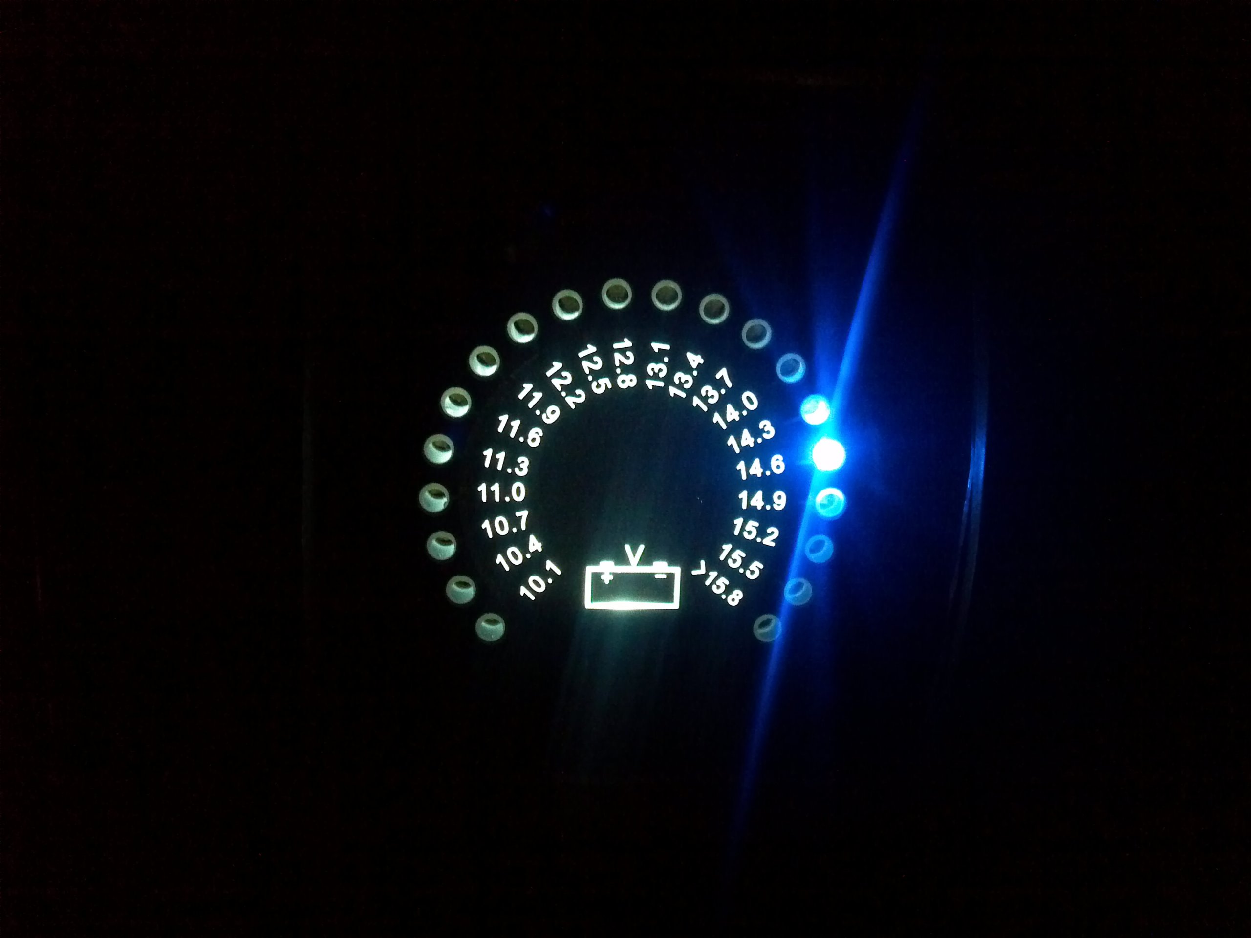 SMD VM-1 Analog LED DC Volt Meter (12v) by MSD Ignition